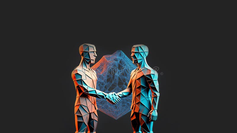 Low Poly Wireframe Handshake of Business Partners. Concept of Deal ...