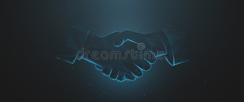 Low Poly Wireframe Handshake of Business Partners. Concept of Deal ...