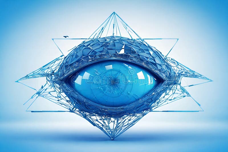 Low Poly Wireframe Technology Eye Stock Illustration - Illustration of ...