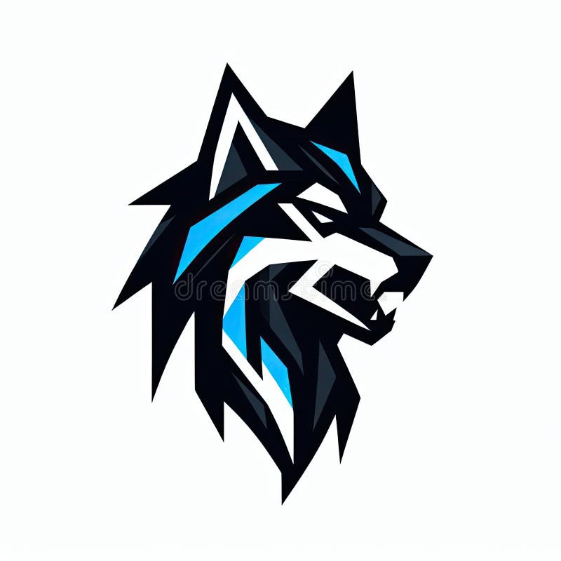 Low Poly Wolf Head with Sharp Lines Stock Illustration - Illustration ...