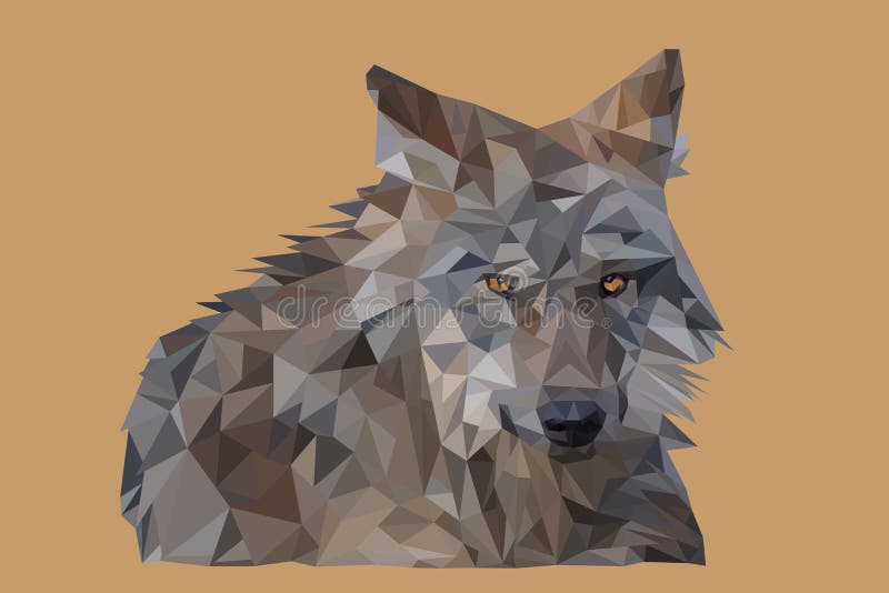Wolf head Low Poly ~ stock image. Illustration of drawn - 234971637