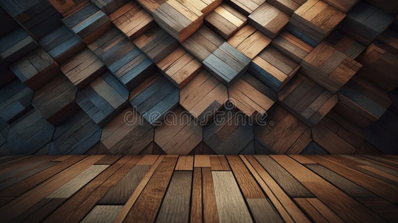 Low Poly Wooden Panel Background for Wall Decor. Stock Illustration ...