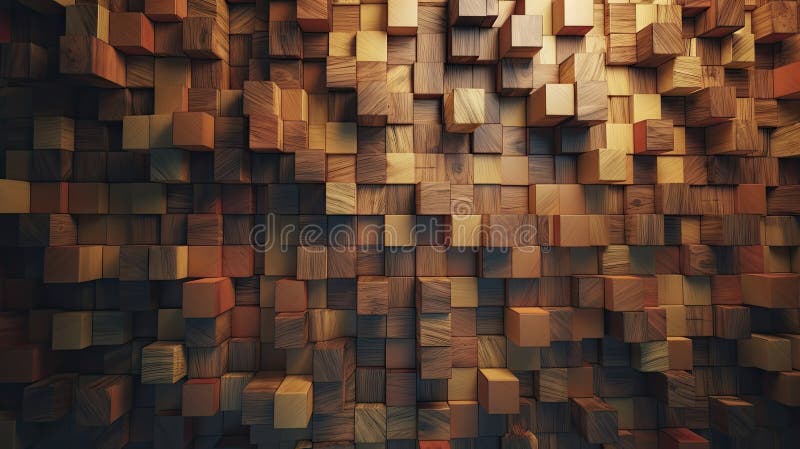 Low Poly Wooden Panel Background for Wall Decor. Stock Illustration ...