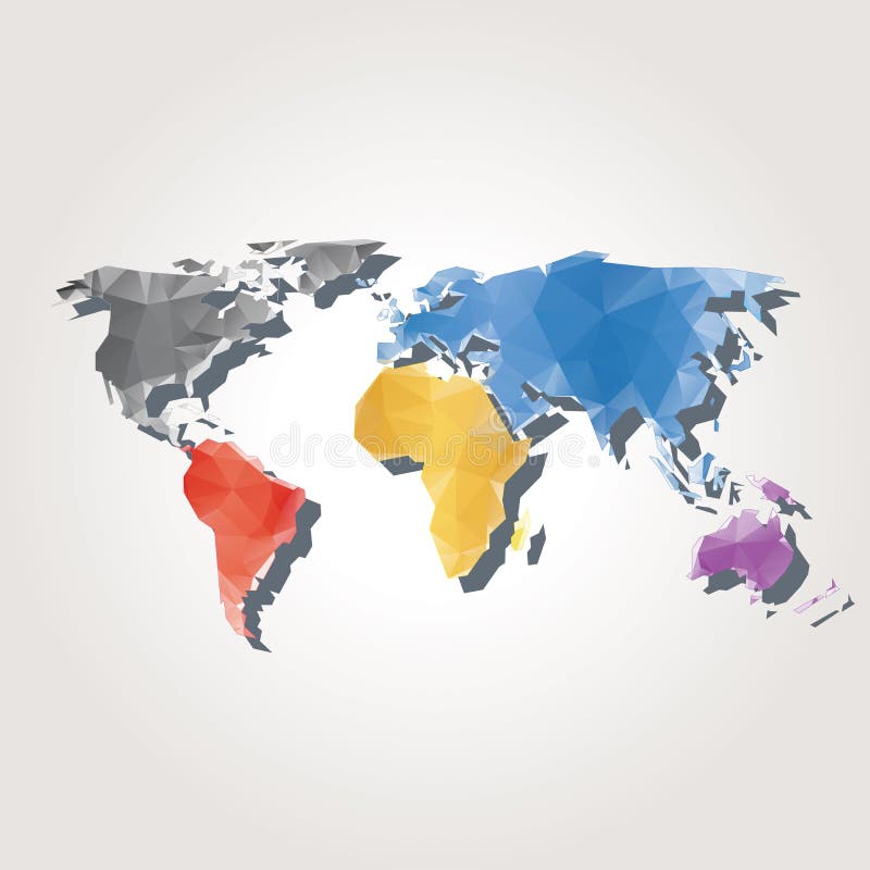 Low poly world stock vector. Illustration of america - 88813871