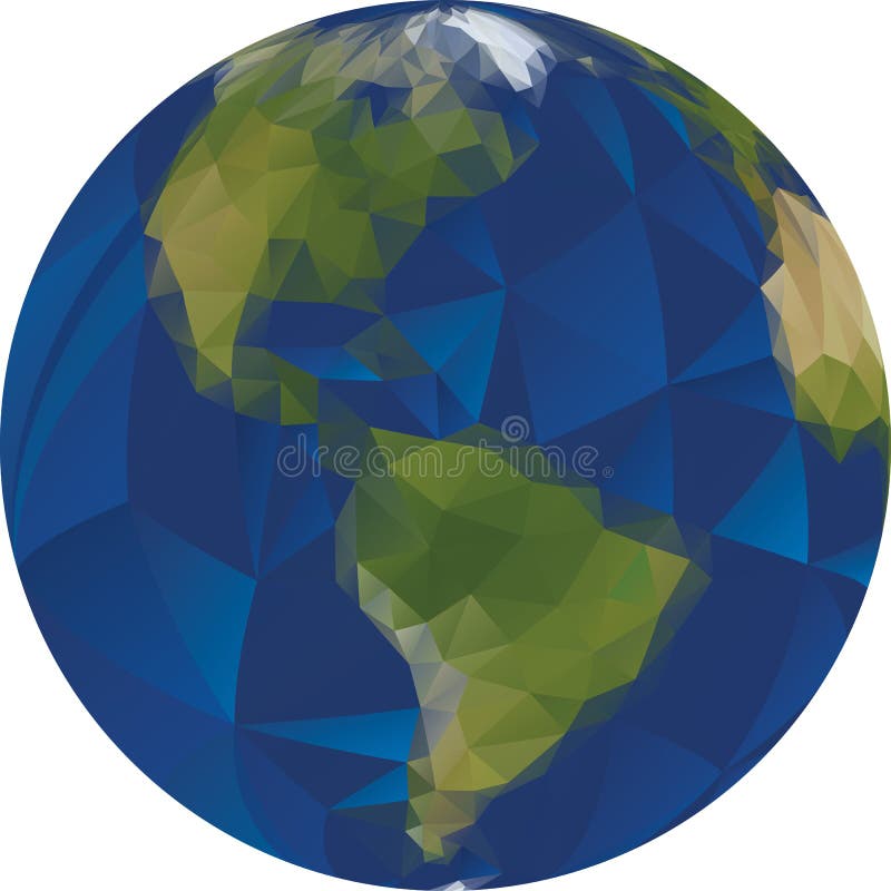 Low Poly World Globe stock illustration. Illustration of icon - 50826177