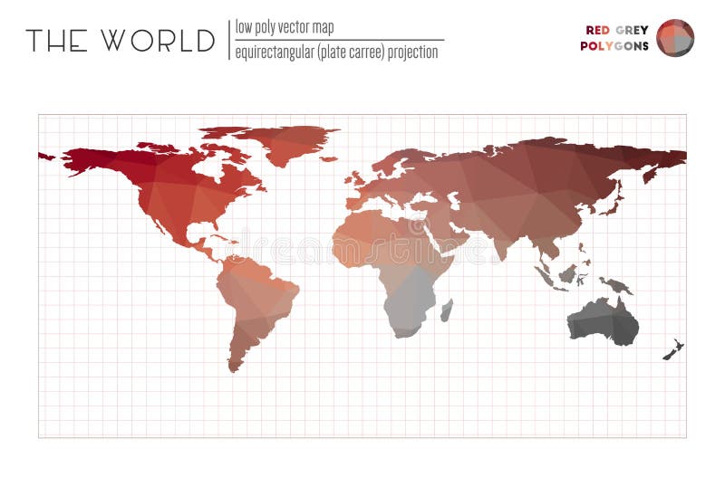Low poly world map. stock vector. Illustration of geography - 178765315