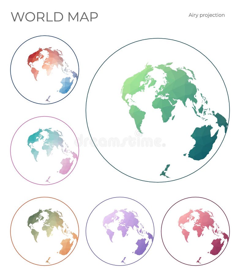 Low Poly World Map Set. stock vector. Illustration of abstract - 174527990
