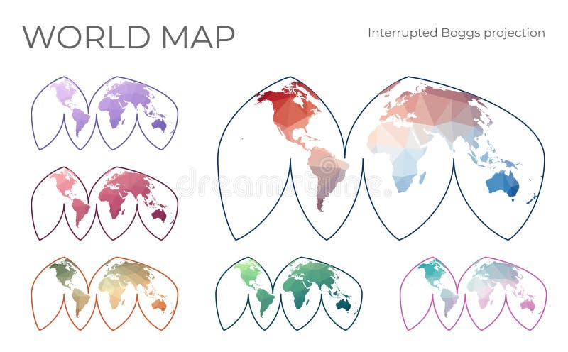 Low Poly World Map Set. stock vector. Illustration of poly - 173826463