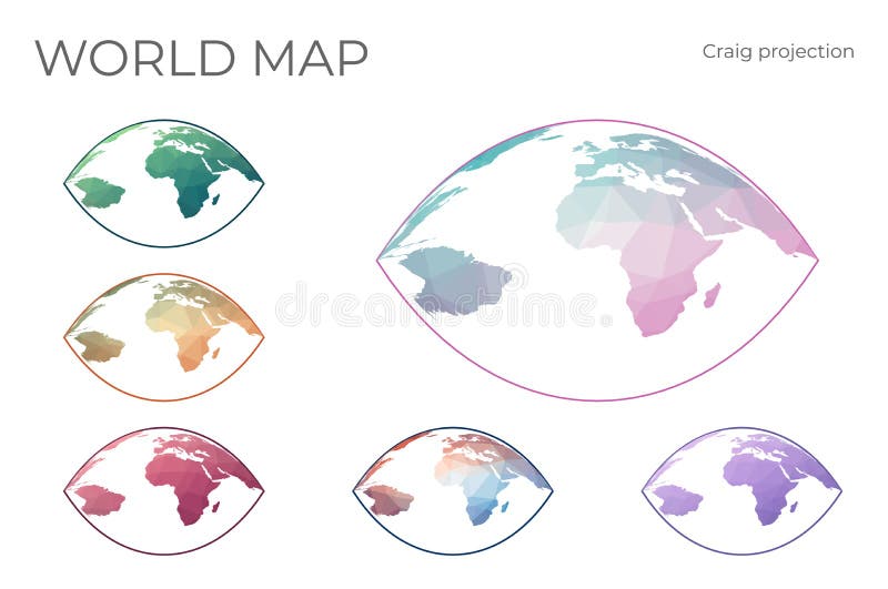 Low Poly World Map Set. stock vector. Illustration of internet - 173826146