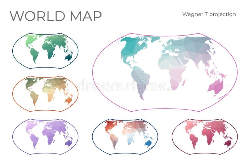 Low Poly World Map Set. stock vector. Illustration of infographic ...