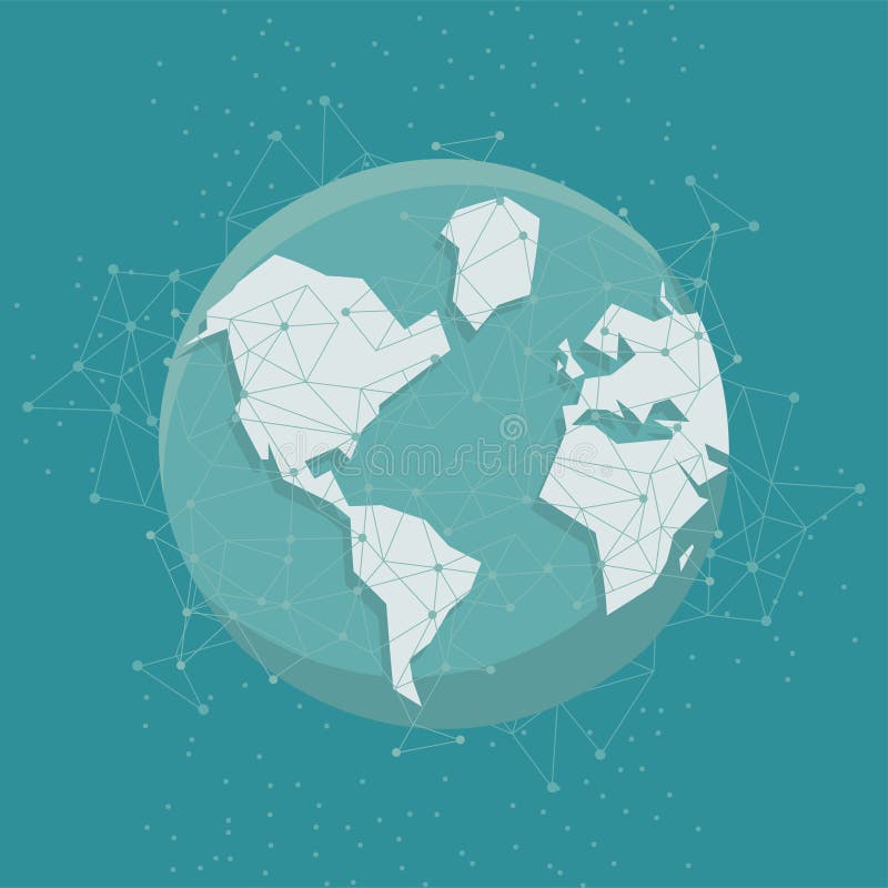 Low poly planet earth stock vector. Illustration of geography - 221322363