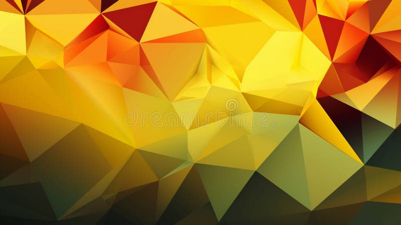 Low Poly Yellow Pattern, Digital Illustration Painting, Abstract ...