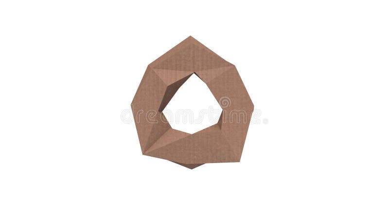 Low Polygon Cardboard Typeface Text 0 Stock Illustration - Illustration ...