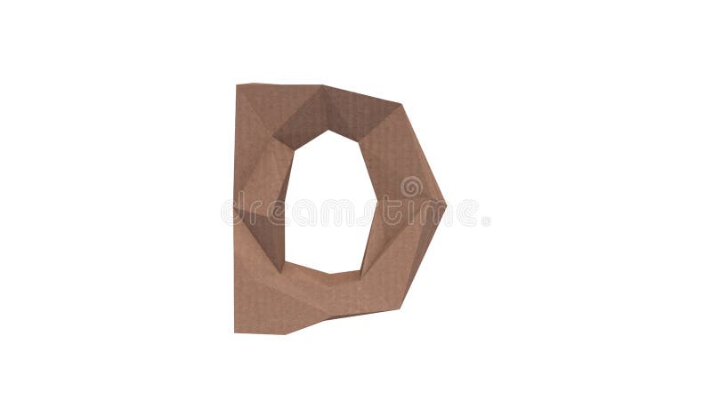 Low Polygon Cardboard Typeface Text D Stock Illustration - Illustration ...