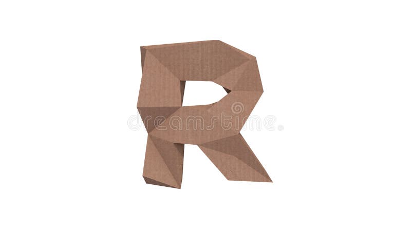 Low Polygon Cardboard Typeface Text R Stock Illustration - Illustration ...