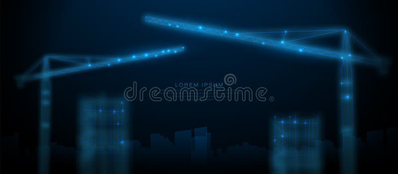 Low Polygon a Construction Site. Building Cranes Stock Vector ...