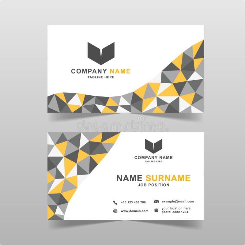 Low Polygon Geometric Business Card Template,Modern Business Card ...