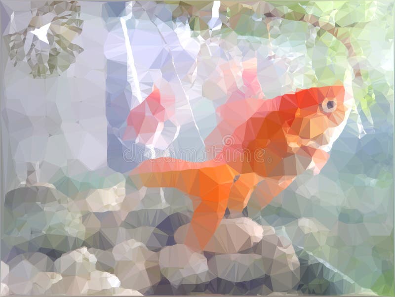 Low polygon goldfish stock illustration. Illustration of fish - 166440606