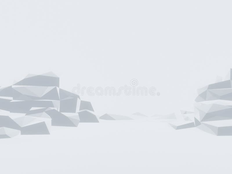 Low Polygon Ice Rock. Winter Season Stock Illustration - Illustration ...