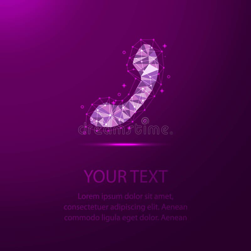 Low Polygon Phone with Lines and Dots Stock Vector - Illustration of ...