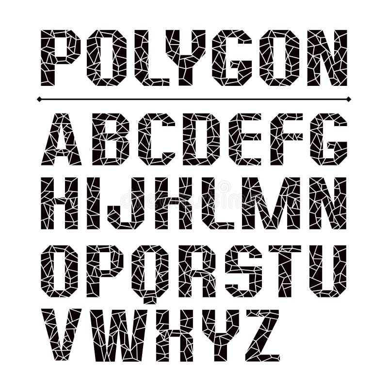 Low Polygon Sans Serif Font Stock Vector - Illustration of polygon ...