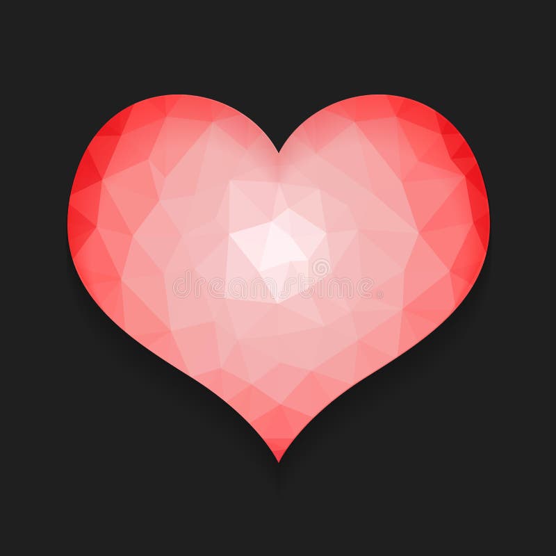 Low polygon shape heart stock vector. Illustration of banner - 66028856