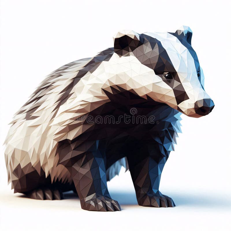 Low Polygon Style Illustrations of Animal on a White Background Stock ...