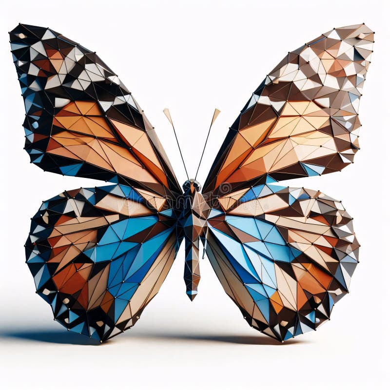 Low Polygon Style Illustrations of Butterfly Animal on a White ...