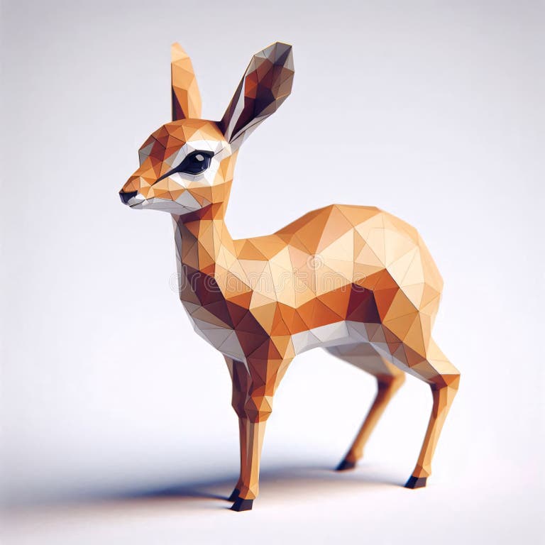 Low Polygon Style Illustrations of Gnu Animal on a White Background ...