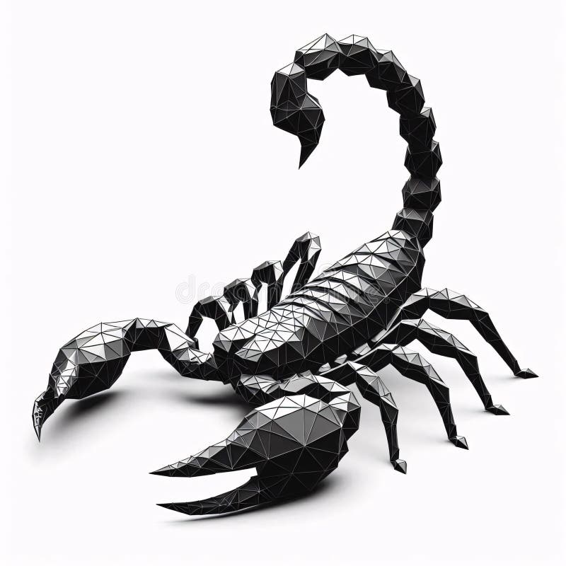 Low Polygon Style Illustrations of Scorpion Animal on a White ...