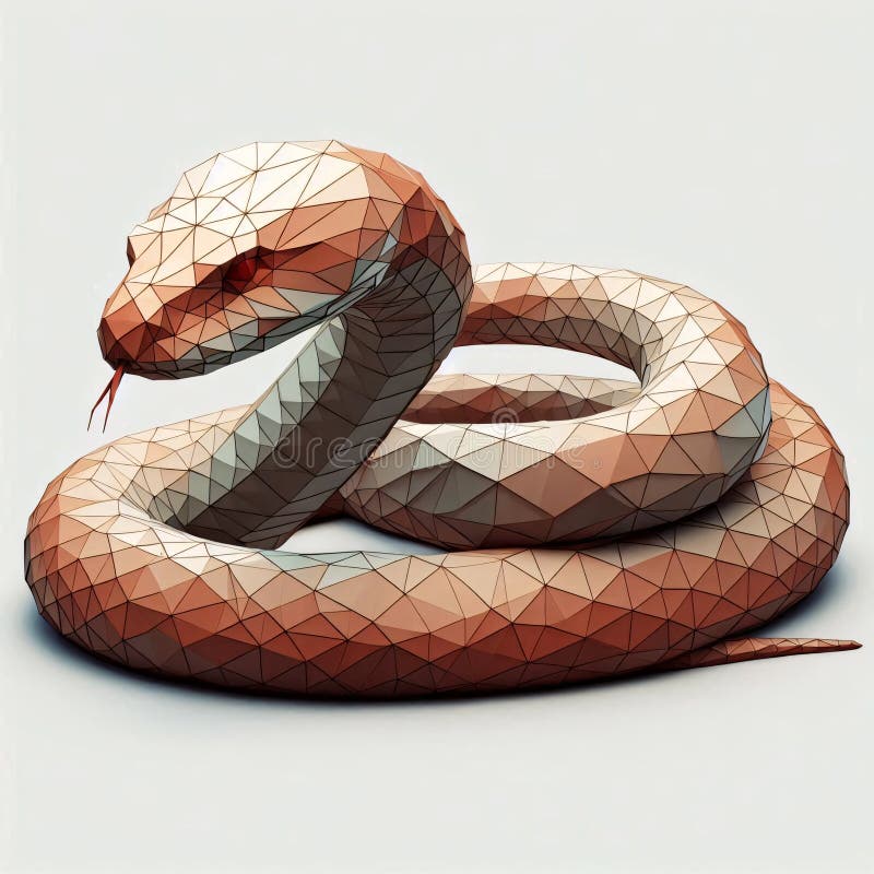Low Polygon Style Illustrations of Snake Animal on a White Background ...