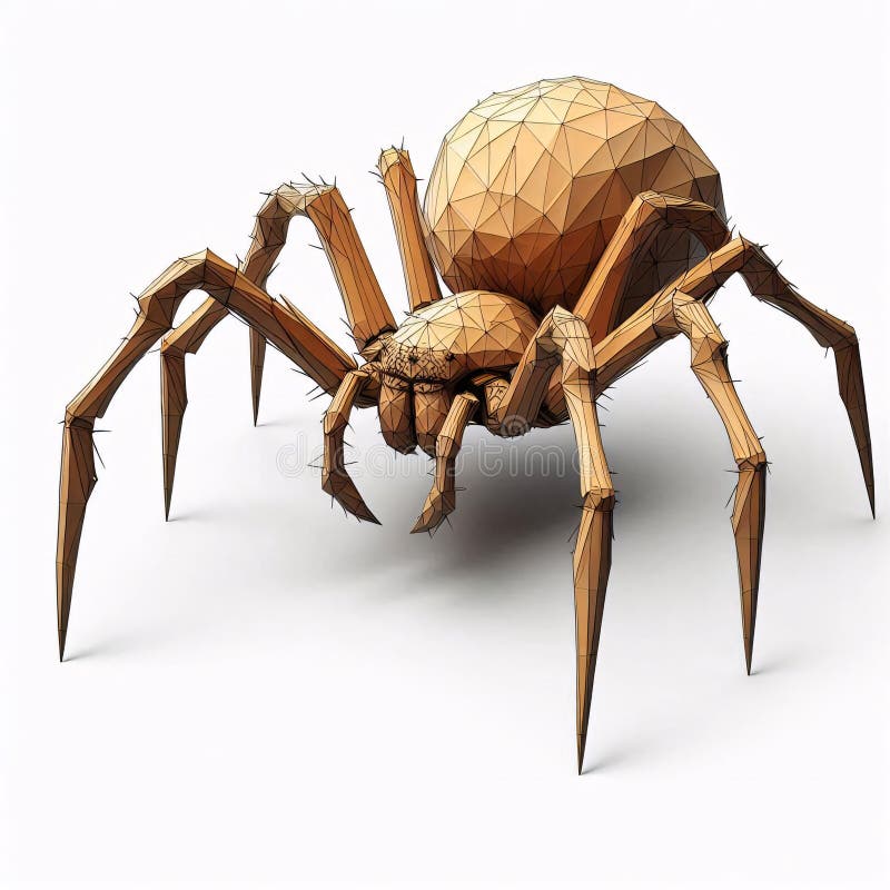Low Polygon Style Illustrations of Spider Animal on a White Background ...