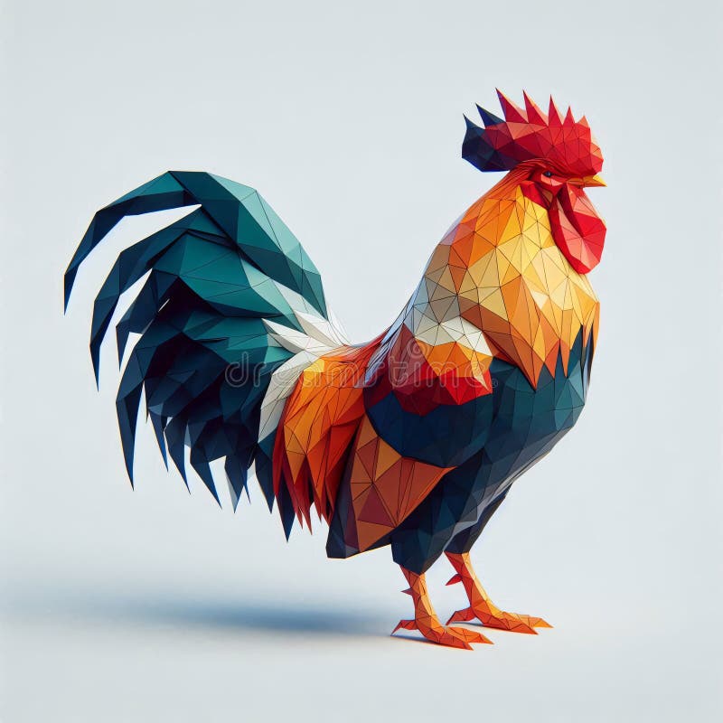 Low Polygon Style Illustrations of Animal on a White Background Stock ...