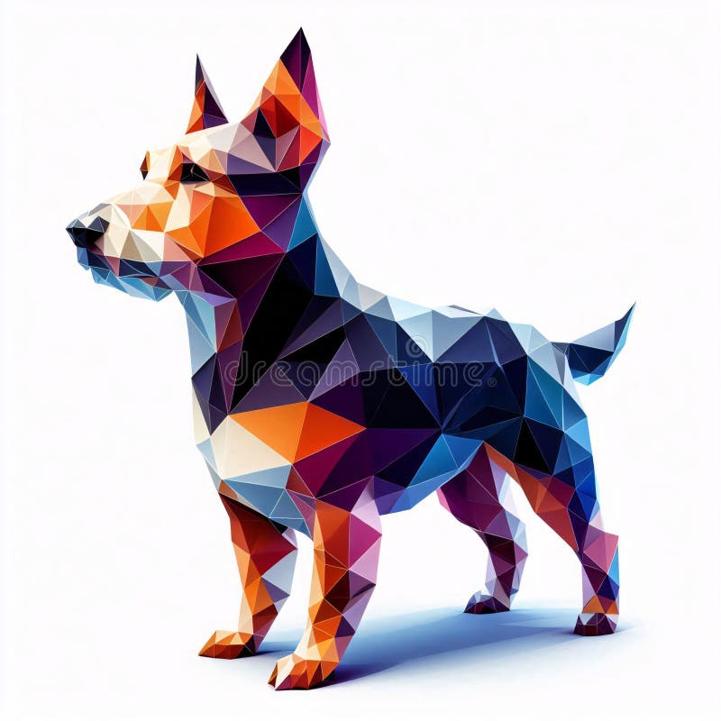 Low Polygon Style Illustrations of Dog Animal on a White Background ...