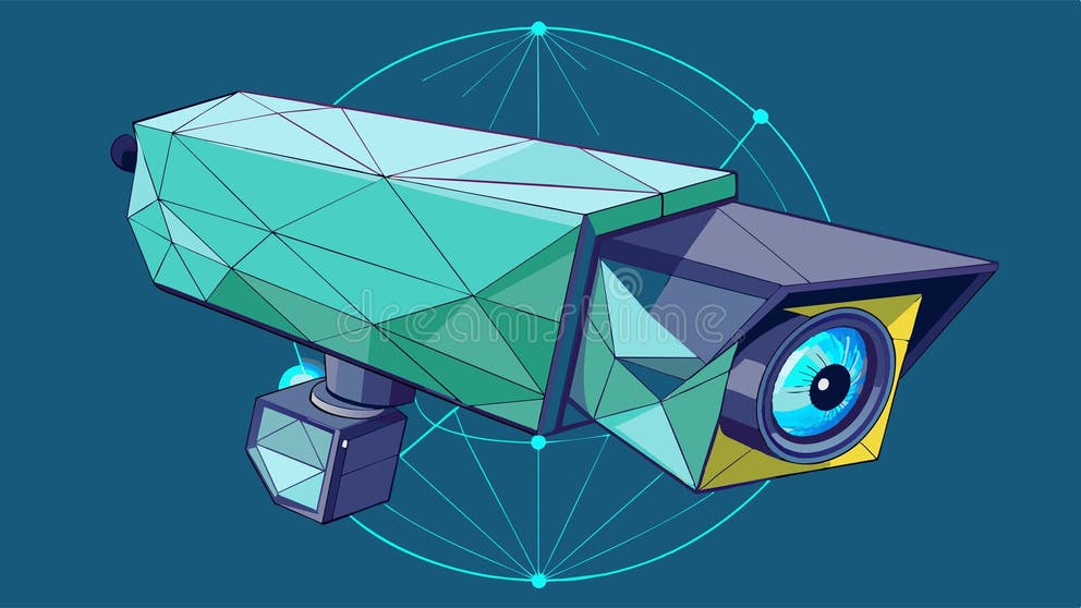 Low Polygon and Wireframe Mesh. CCTV Security Camera. Smart Home Stock ...