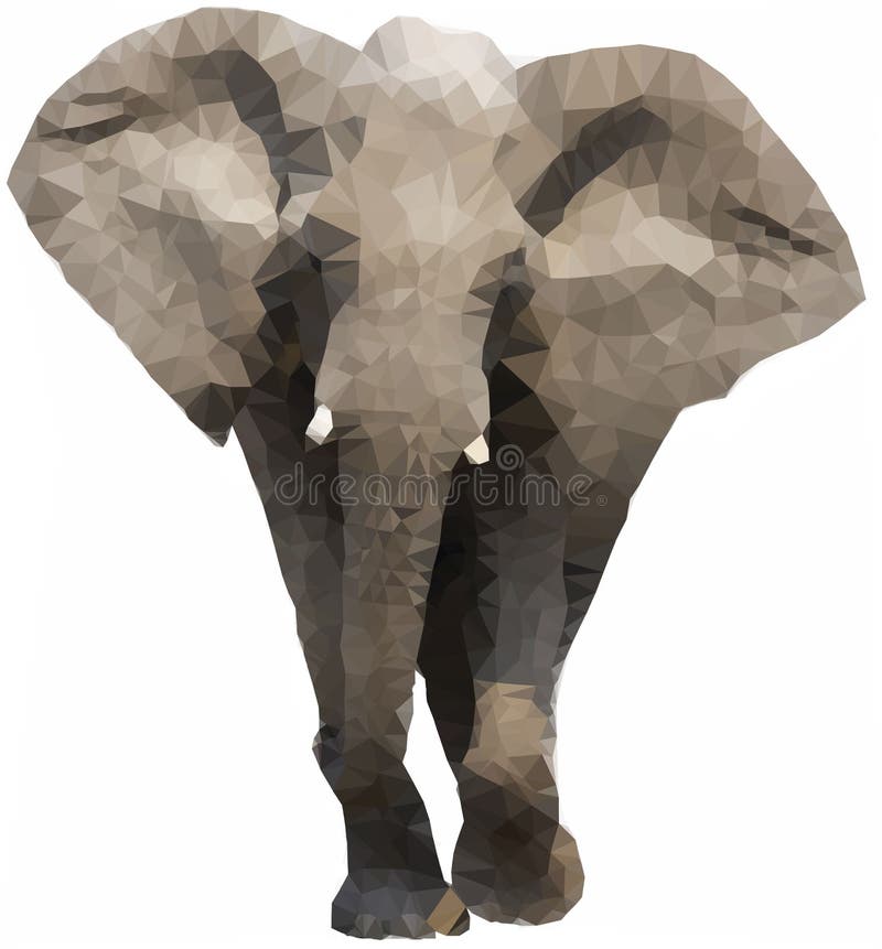 Low Polygonal Elephant stock illustration. Illustration of polygonal ...