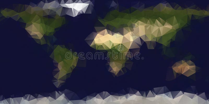 Low Polygonal Geometric World Map in Natural Stock Vector ...