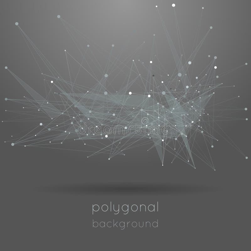Low Polygonal Gray Background with Text Stock Vector - Illustration of ...