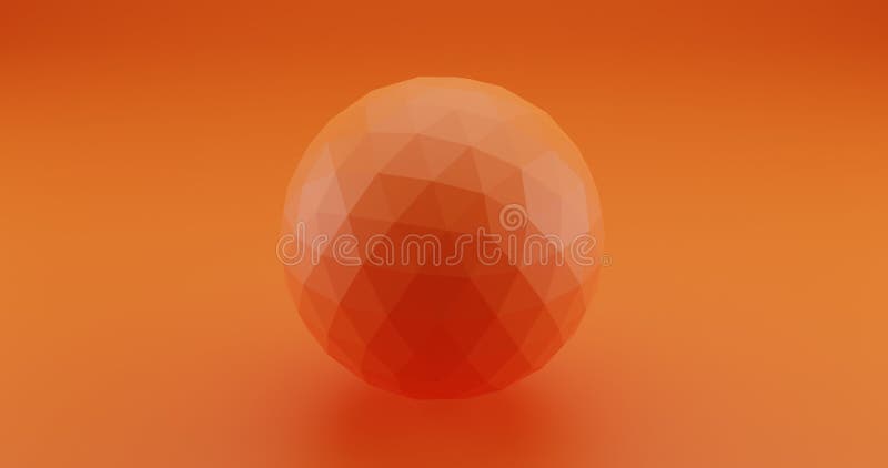 Low Polygonal Orange Abstract Sphere Triangular 3d Render Stock ...