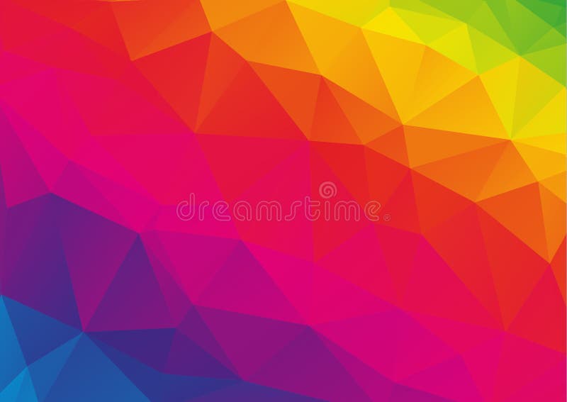 Polygon Triangle Abstract Background Colorful Rainbow Stock ...