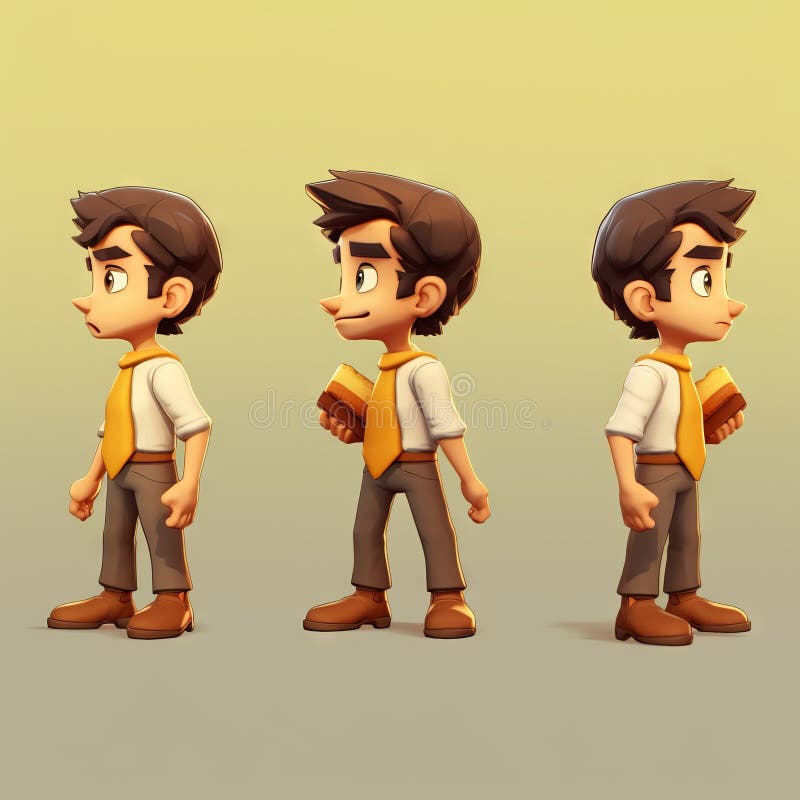 Low - Polygonal Style Adult Cute Men Generative AI Stock Illustration ...