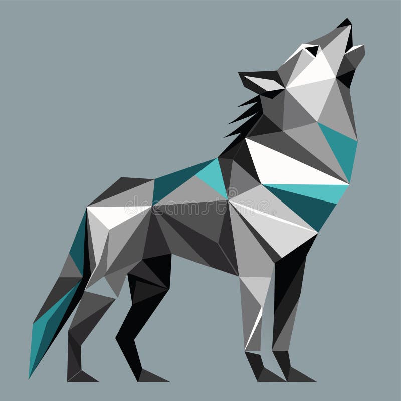 A Low Polygonic Representation of a Wolf Howling, a Geometric ...