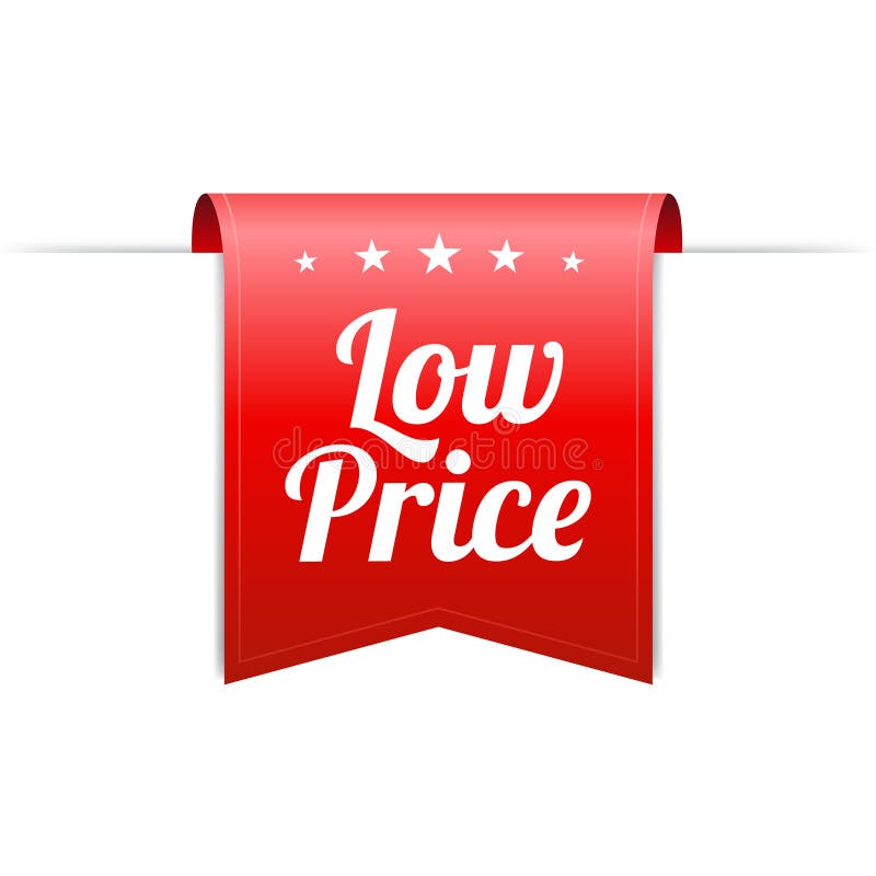 Low Price Red Label stock vector. Illustration of stamp - 199091329