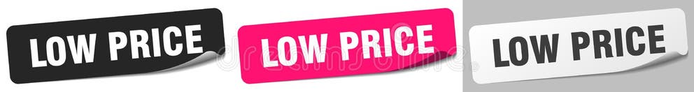 Low Price Sticker. Low Price Sticker Set on White Background Stock ...