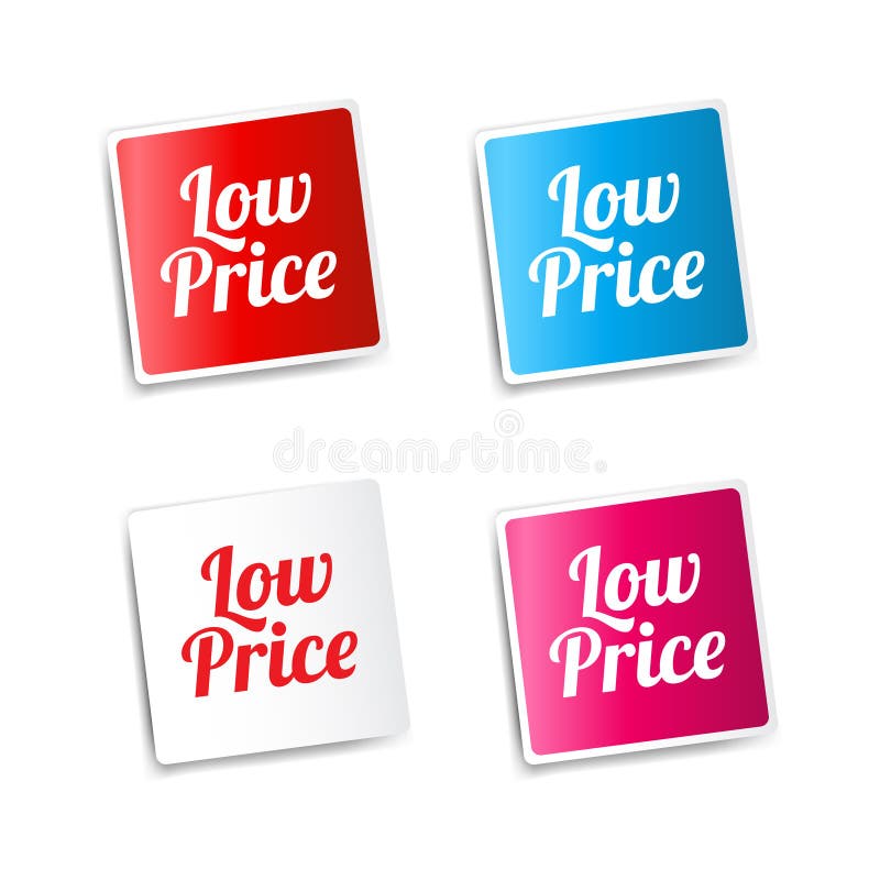 Low cost stickers stock vector. Illustration of label - 17409674