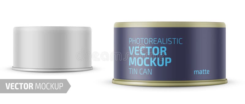 Tuna Can with Label on White Background. Stock Vector - Illustration of ...