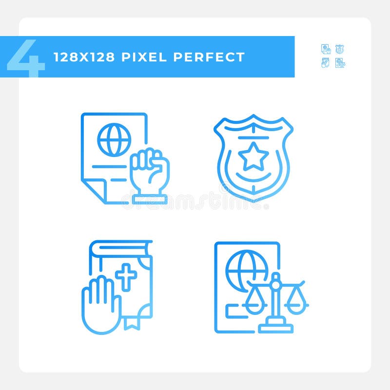 Low Protecting Human Rights Pixel Perfect Gradient Linear Vector Icons ...