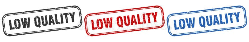 Low Quality Square Isolated Sign Set. Low Quality Stamp Stock Vector ...