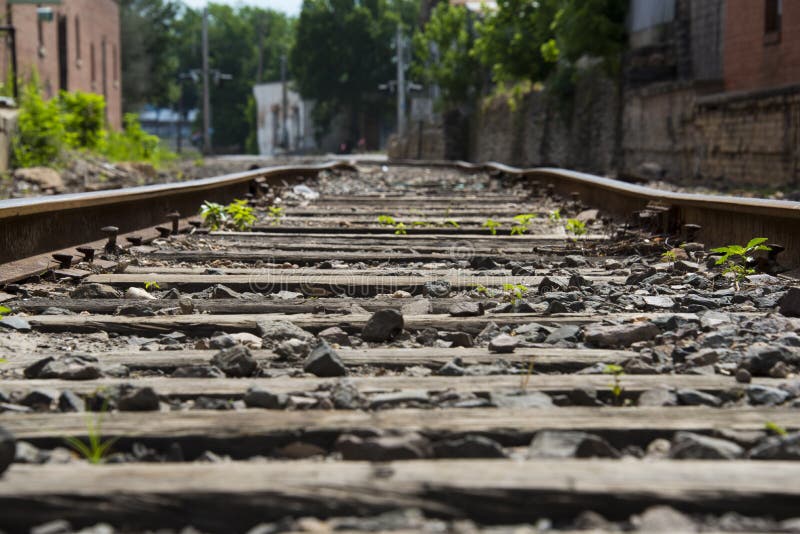 Low railroad tracks stock image. Image of tracks, vintage - 131754077