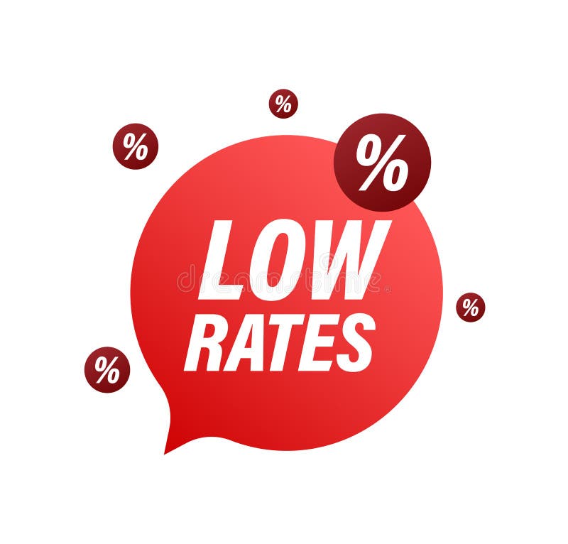 Low Rates. Percent Down. Cost Rate. Vector Stock Illustration. Stock ...